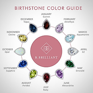 B. BRILLIANT Sterling Silver Created Blue Sapphire & White Topaz Teardrop Dangling Necklace & Leverback Drop Dangle Earrings Jewelry Set for Women with Gift Box