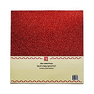 YZH Crafts Glitter Cardstock Paper,No-Shed Shimmer Glitter Paper,Crafting Assorted Glitter Paper Pad 12 Inch by 12 Inch, 10 Sheets,250GSM, (Mix A)