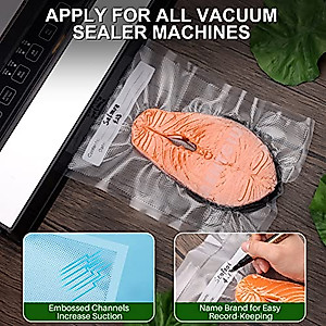 AENTGIU Vacuum Sealer Bags for Food, 200Pcs Quart Size 8" x 12", BPA Free PreCut Vacuum Storage Bags For Food Saver, Seal a Meal, Freezer Bags Space Saver for Vac Storage, Meal Prep or Sous Vide