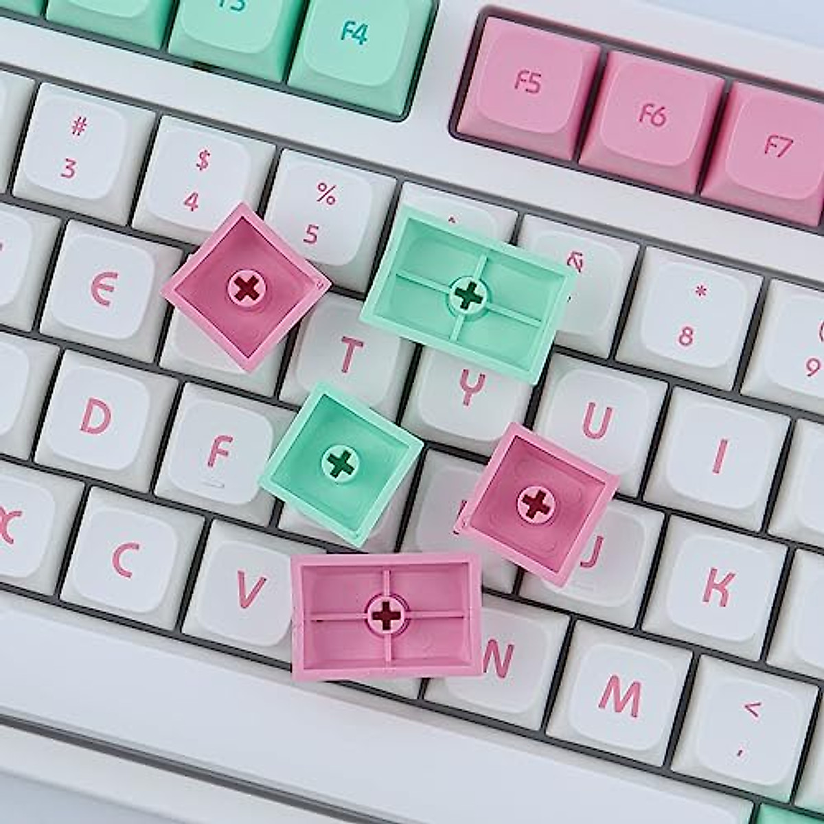 Tsungup PBT Keycaps, XDA Profile Keycaps 143 Keys Dye Sublimation Fairy Customized Keycaps for ANSI Layout Cherry MX Switches Mechanical Keyboards