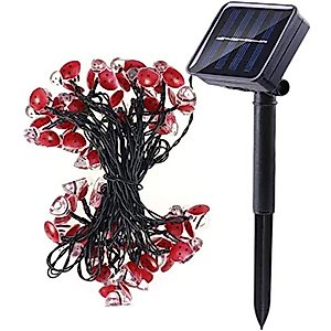 30LEDs Ladybug String Lights,AMZSTAR Waterproof Solar Light Indoor/Outdoor Decorative String Lights,Fairy Twinkle Wire Lights Solar Rope Light Decor for Christmas/Patio/Garden/Party (Warm whtie)