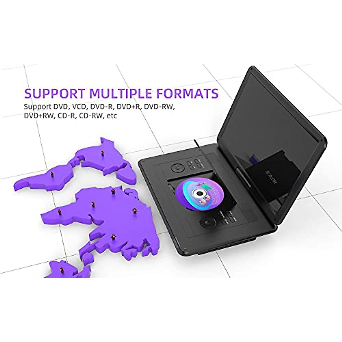 17.5 inches Portable DVD Player with Carry Bag