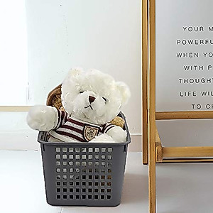 Sandmovie Gray Plastic Storage Baskets, 6 Packs