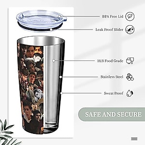 OAEWRE Nick Actors Robinson Stainless Steel Mug Insulated Tumbler Coffee Mugs with Lids and Straw Double Wall Vacuum Cup 20oz