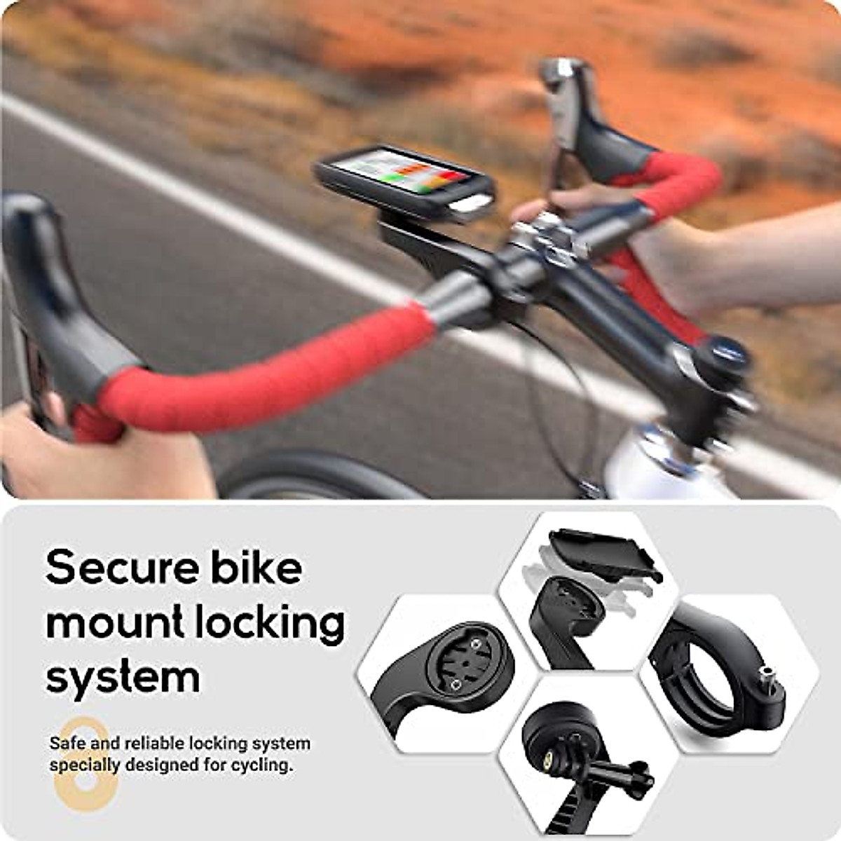 TUSITA Extended Out Front Bike Mount Compatible with Garmin Handheld Devices,Edge GPS Computer - Cycling Handlebar 25.4mm 31.8mm