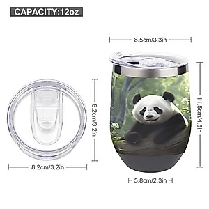 WYUSPGK 304 Stainless Steel Insulated Cup, Lovely Panda Print Smooth Rim, Durable & Reusable - Perfect for Office, Home, And Travel