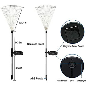 Solar Garden Lights, 4 Pack Solar Firework Lights Waterproof 105 LED Solar Garden Decorative Lights with 2 Lighting Modes DIY Landscape Lights for Garden Pathway Lawn Patio Decor (Warm White)