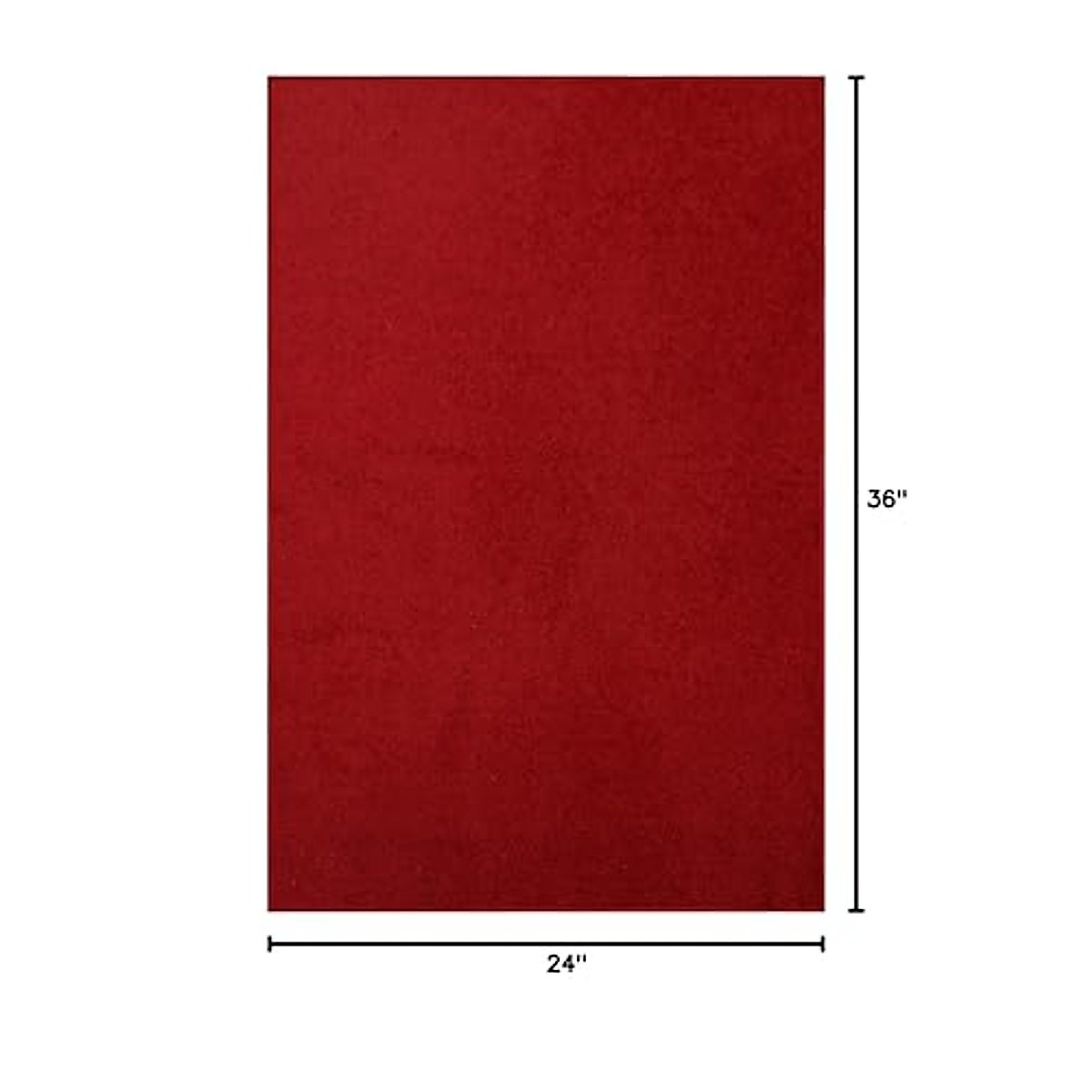 Bright House Solid Color Custom Size Runner Area Rugs Red - 2' x 3' Rectangle, Indoor, Stain Resistant, Perfect for Living Room, Bedroom, Dining Room, Entryway, Pet & Kids Friendly Rug, Wedding
