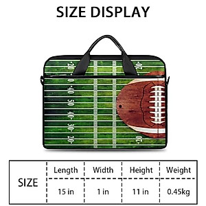 American Football Field Laptop Computer Bag Waterproof Shoulder Messenger Bag 13-15 inch Durable Laptop Tote Bag with Shoulder Strap Handle Lightweight Crossbody Briefcase