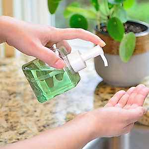 Youngever 5 Pack Clear Plastic Square Pump Bottles, Refillable Plastic Pump Bottles for Dispensing Lotions, Shampoos (8 Ounce)