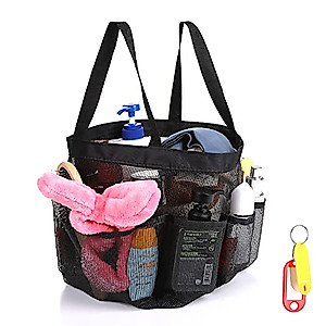 Lusofie Mesh Shower Bag，Portable Large Shower Caddy Basket with 8-Pocket Mesh Shower Caddy Tote for Beach, Swimming, Gym