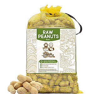 THE AMISH ECO-FARM | Fancy Size | Bulk Raw Peanuts in Shell, Virginia Grown | Unsalted Peanuts | Boiled Peanuts | Squirrels and Birds Feed. (2 lb Bag)
