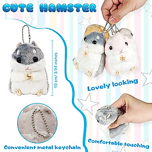 12 Pieces Cute Hamster Stuffed Animal Bulk Hamsters Plush Toy Small Stuffed Doll with Chain for Kid Boy Girl Party Favors Goodie Bag Fillers Carnival Prizes Birthday Gift, 4 Inches (Lovely Style)
