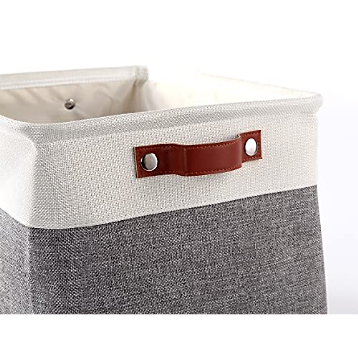 Storage Baskets for Shelves, Closet Storage Bins for Organization, Fabric Bins Cube W/Handles for Organizing Shelf Nursery Home Closet, Large - 3 Pack