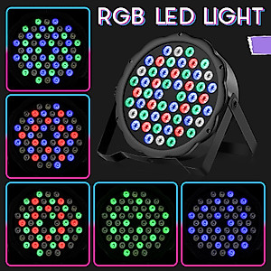 8PCS LED Stage Lights RGB - 54x3W DJ Par Lights,Gradient,DMX Controlled Sound Activated Auto,Strobe Wash Lights for Party Home Wedding Concert Church Festival Dance Floor Lighting