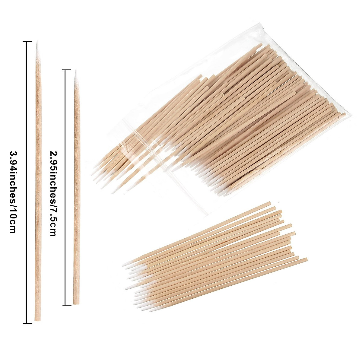 Whaline 400 Pieces Microblading Cotton Swab Tattoo Permanent Supplies Cotton Swabs Makeup Cosmetic Applicator Sticks, 2 Size