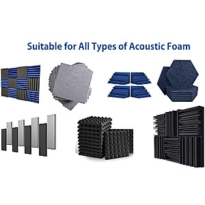 New Path Designs Double-Sided Acoustic Foam Panel Mounting Squares, 48-Pack, Studio-Grade Adhesive Tape, Heavy Duty Bond to Acoustic Panels/Soundproof Foam, No Wall Residue (for 12 Standard Panels)