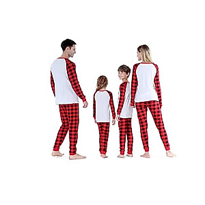Joyond Kid Boys Girls 2 Piece Family Matching, Festive Christmas Pajama Sets, Cotton, Snowman, White, 14Years