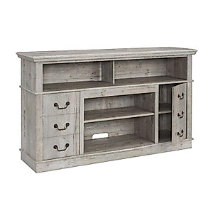 Meihua Farmhouse TV Stand for Televisions up to 65 Inch with 2 Doors and Storage Cabinets, Entertainment Center Console Table, Media Furniture for Living Room. (Gray)