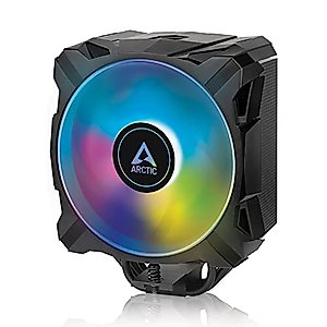 ARCTIC Freezer i35 A-RGB - Single Tower CPU Cooler with A-RGB, Intel Specific, Pressure Optimized 120 mm P-Fan, 200–1700 RPM, 4 Heat Pipes, incl. MX-5 Thermal Paste - Black