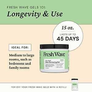 Fresh Wave Odor Removing Gel, 15 oz. | Pack of 2 | Odor Absorbers for Home | Safer Odor Relief | Natural Plant-Based Odor Eliminator | Every 15 oz. lasts 30-60 Days | For Cooking, Trash & Pets