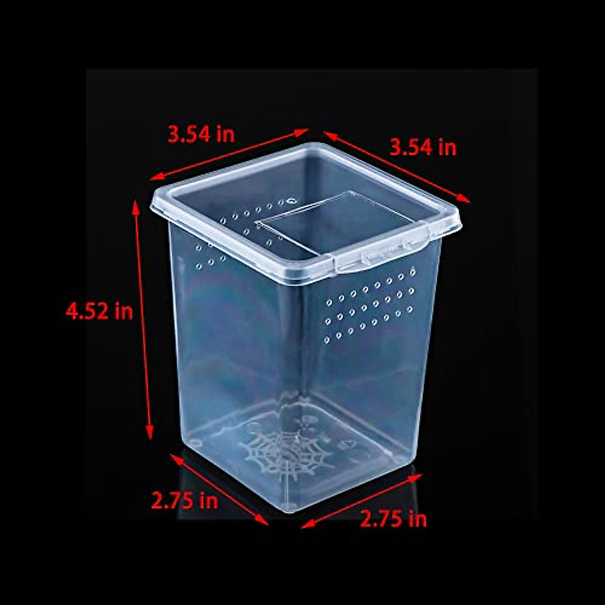 5 Pack Spider Terrariums Breeding Box Insect Hatching Container Acrylic Breeding Box for Arboreal Spider Tarantula Mantis Scorpion Centipede Small Reptiles