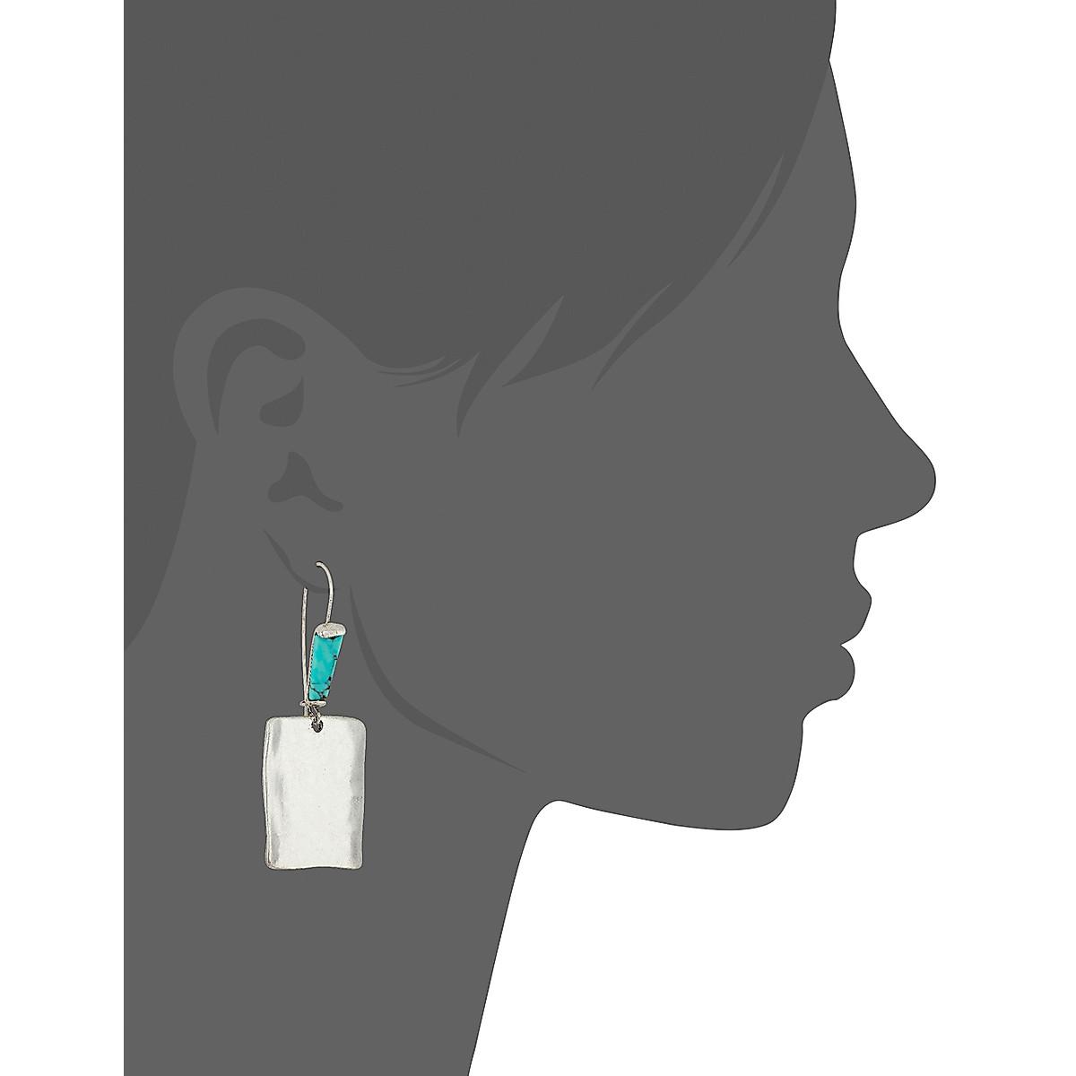 Robert Lee Morris Soho Womens Square Turquoise Stone Dangle Earrings, Turquoise/Silver 5
