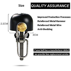 Pioneeryao Bell for Bike, Bike Bicycle Bell for Road Bike Mountain Bike BMX Bikes (Black-1)