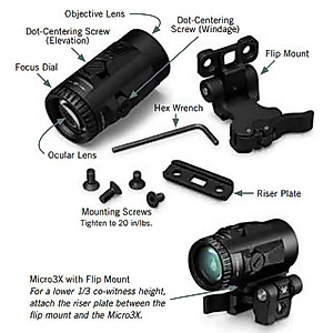 Vortex Optics Micro 3x Red Dot Sight Magnifier with Quick-Release Mount