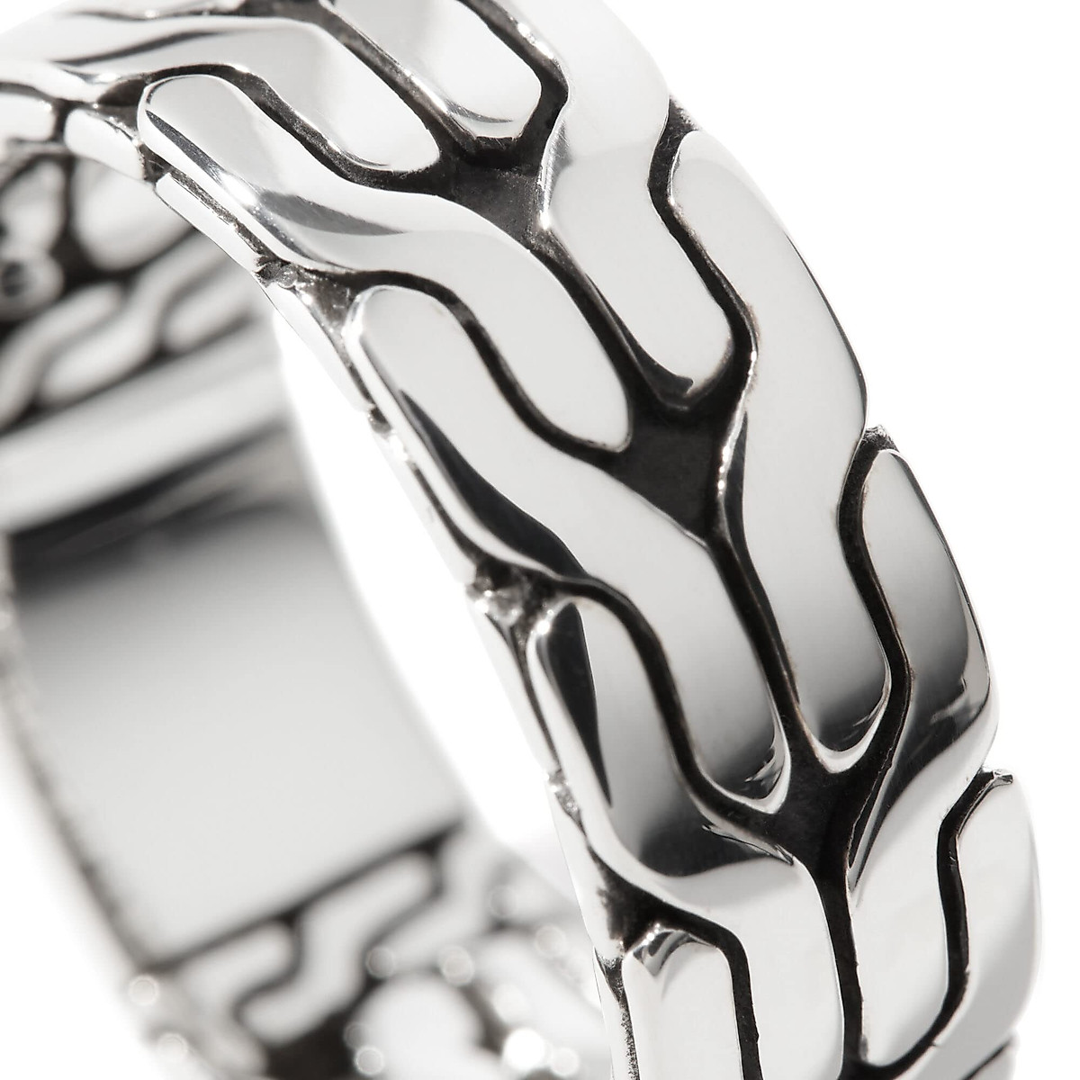 John Hardy Classic Chain Collection Men's Band Ring, 8MM 925-Sterling Silver Ring