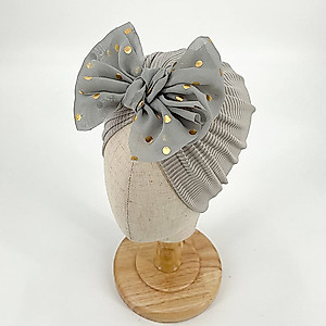 XYX Baby Girl Toddlers Breathable Cotton Hat Newborn Knotted Hat Cute Donut Soft Turban Bow Knot Cap (Multicolored-2)