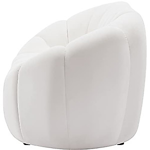 Meridian Furniture 613Cream-S Elijah Collection Modern | Contemporary Velvet Upholstered Sofa with Deep Channel Tufting