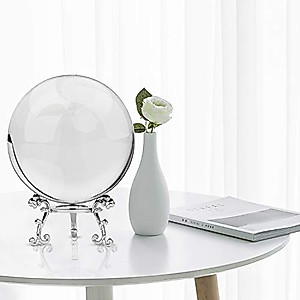 MerryNine 80mm/3.15" Photograph K9 Crystal Ball with Stylish Metallic Stand and Microfiber Pouch, Decorative and Photography Accessory (Transparent)