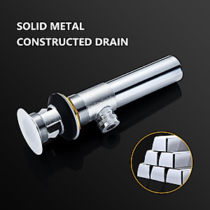 Rough-In Valve with Drain Assembly, Compatible with Moen Widespread Bathroom Sink Faucet, 1/2-Inch IPS Connections, Brass Construction