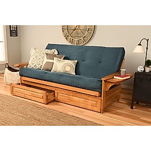 Kodiak Furniture Phoenix Frame with Suede Fabric Mattress in Blue/Butternut