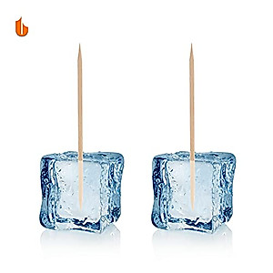 Urbanstrive Sturdy Safe Toothpick Holder with 800 Natural Wood Toothpicks for Teeth Cleaning, Unique Home Design Decoration, Unusual Gift, 2 Pack, Green