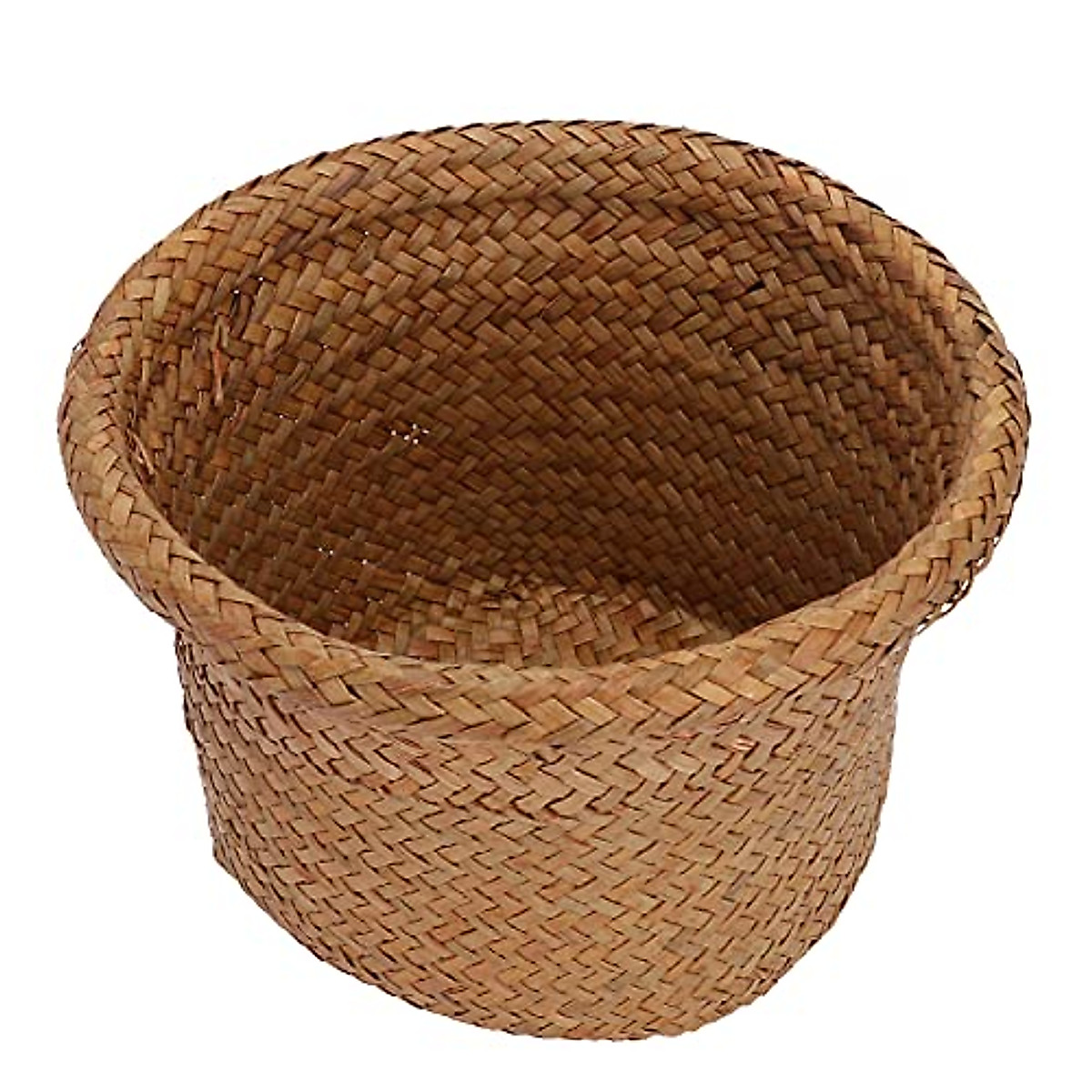 NUOBESTY Wicker Trash Can Rattan Garbage Bin Waste Basket Hyacinth Flower Pots Woven Storage Basket for Home Office