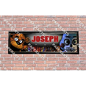 Five Nights at Freddy's - Personalized Birthday Name Poster with Custom Name On it, Border Mat and Frame Options