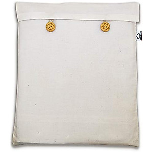 Clarkia Reusable Cotton Saree Cover (Set of 12) for Storage, Wardrobe Organizer Bags (16x14 inch, Beige)