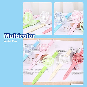 HR Mini Wrist Fan for Kids,Small Folable Watch Fan with Comfortable Wrist Strap,Personal Portable Handheld Fan for Childrens Boys Girls,USB Rechargeable Fashion Compact Summer Fan (Blue)