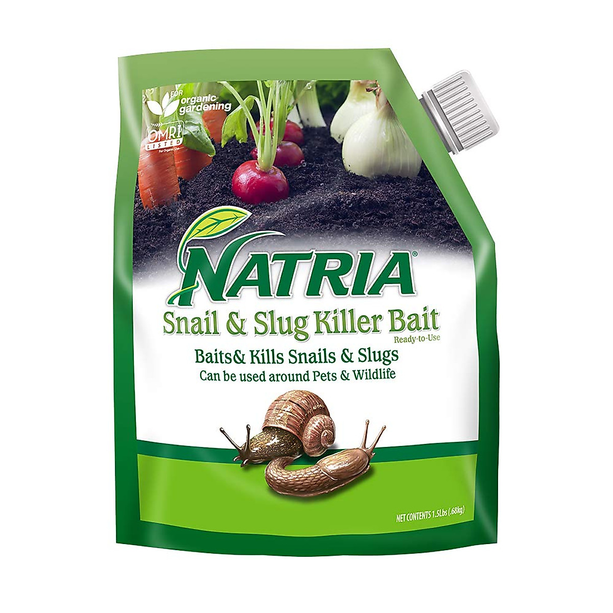 Natria 706190A Snail and Slug Killer Bait Granules, 1.5 lb