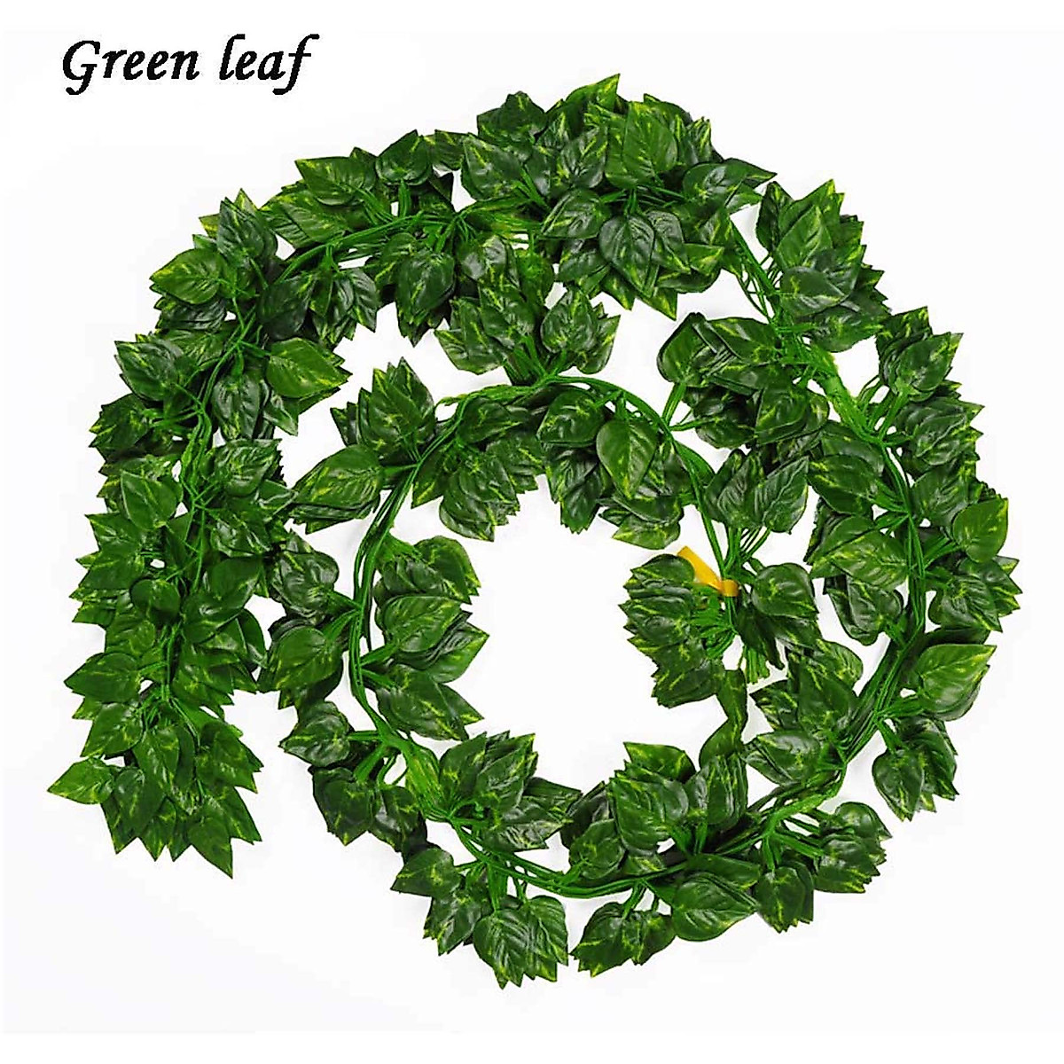UGpine 6.7 Foot Artificial Ivy Wreath Leaf Vines, Fake Vines, Hanging Green Leaves Fake Plants, Vines Room Wedding Party Garden Wall Outdoor Green Wall Home Kitchen Garden Office Decoration [2]