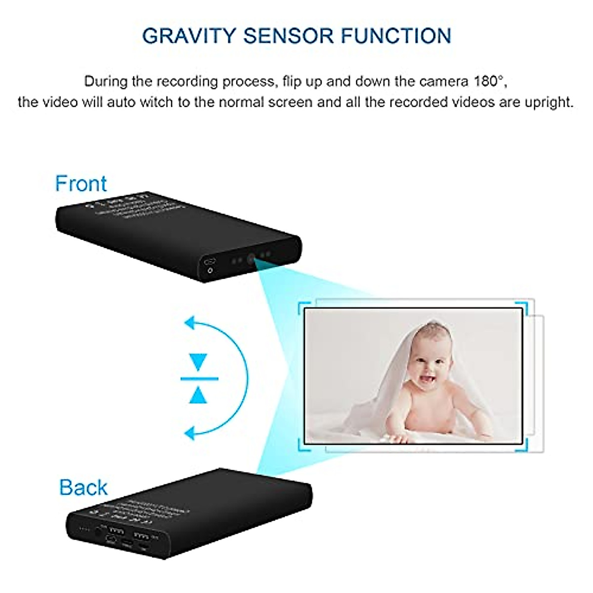 Newwings Hidden Camera, 1080P 10,000mAh Mini Spy Camera Power Bank Portable Nanny Cam Mini Video Recorder Home Security Camera with Gravity Sensor Motion Detection Night Vision