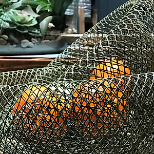 WHW Whole House Worlds Iconic Modern Wire Mesh Fruit Bowls, Olive Green, Set of 2, Art Museum Style, Iron, Large, 11.5 Inches Diameter x 6 Tall, and 9.5 Diameter x 4.75 Inches