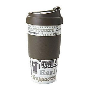 DFL 16 Ounce Double Wall Coffee Mugs, 2 Pack, Brown/Coffee Talk