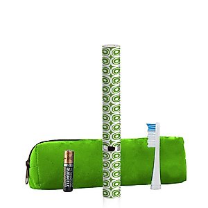 Violife Slim Sonic Toothbrush with Traveler Case (One Size, White/Lime)