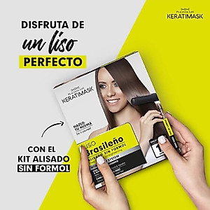 PLACENTA LIFE KERATIMASK Brazilian Straightening Kit with Keratin and Hyaluronic Acid - Keratin Treatment- Get a perfect smooth, shiny and silky- Formaldehyde FREE