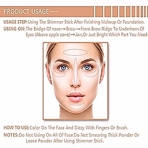 Highlighter Stick, NICEFACE Shimmer Cream Powder Waterproof Light Face Cosmetics ( 2 colors )