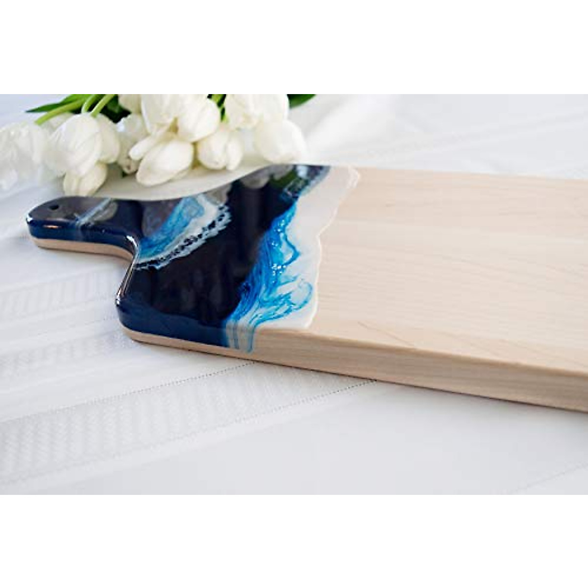 Ocean Theme Wood Cutting Board with handle or Cheese Serving Board Party Tray Coastal Decor
