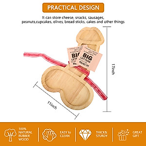 XILAZAB Aperitif Board, Extra Large Cheese Board Charcuterie Boards Novelty Solid Wood Party Plates Funny Cheese Platter for Housewarming Bachelorette Engagement Party (Cherry Wood Color 12)